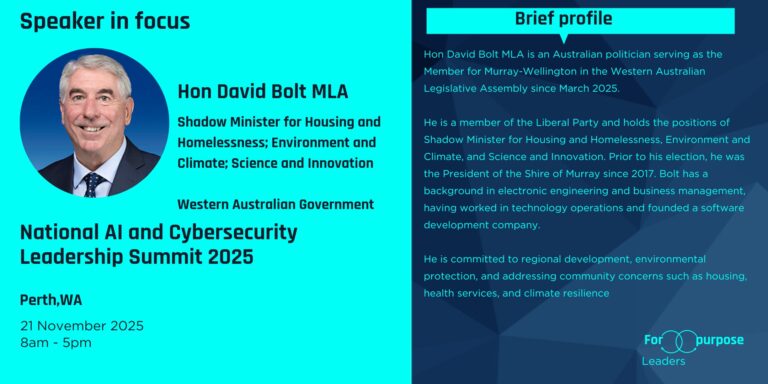Speaker Announcement: Hon David Bolt | National AI & Cybersecurity ...