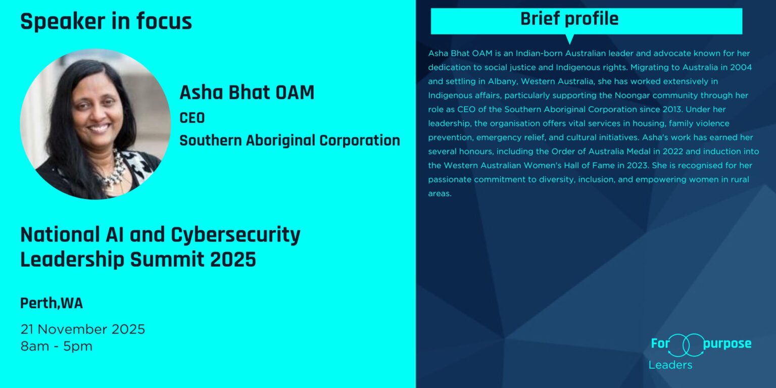 Speaker Announcement: Asha Bhat OAM | National AI & Cybersecurity ...