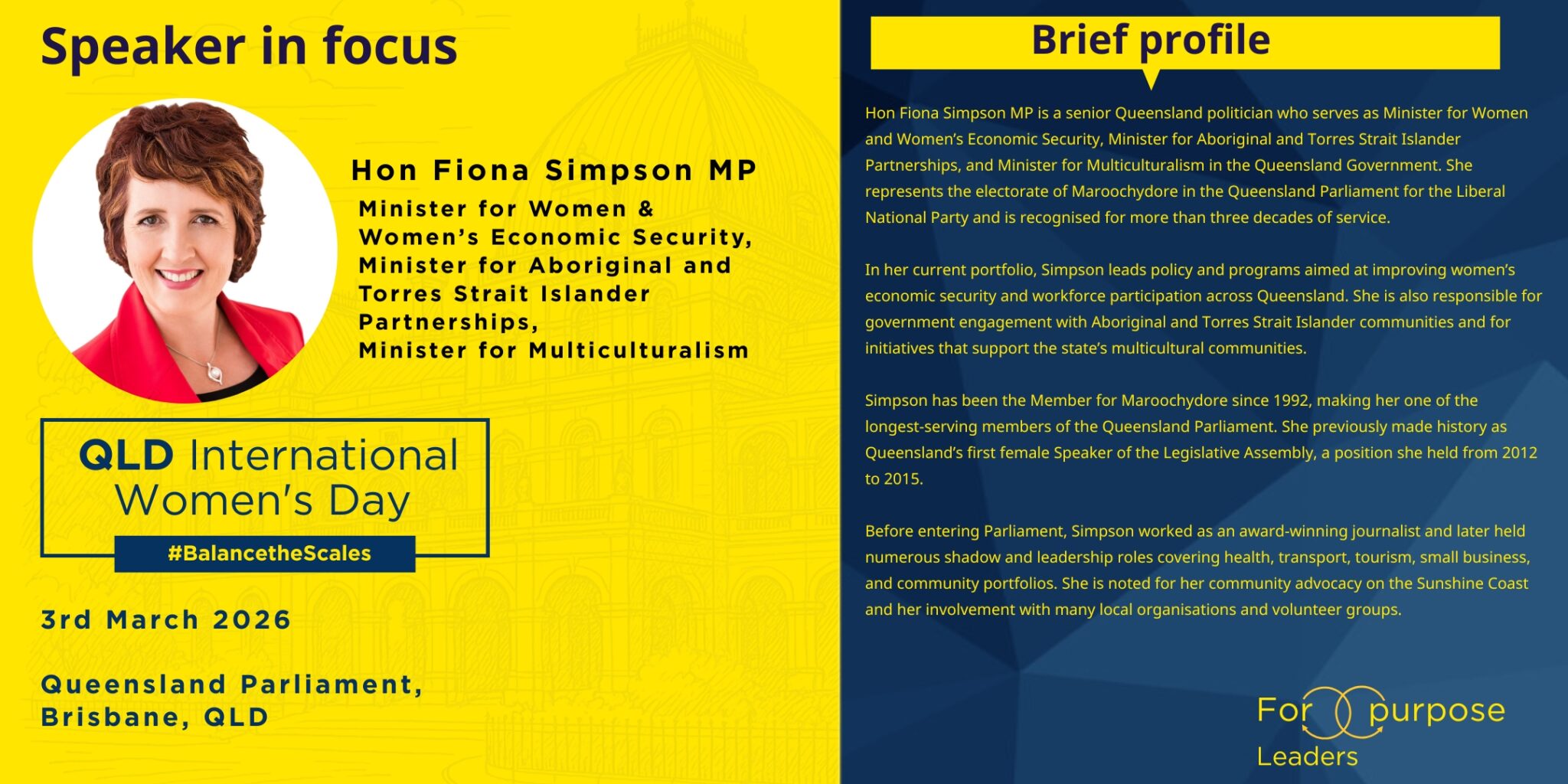 Hon Fiona Simpson MP|QLD International Women’s Day – Parliamentary ...